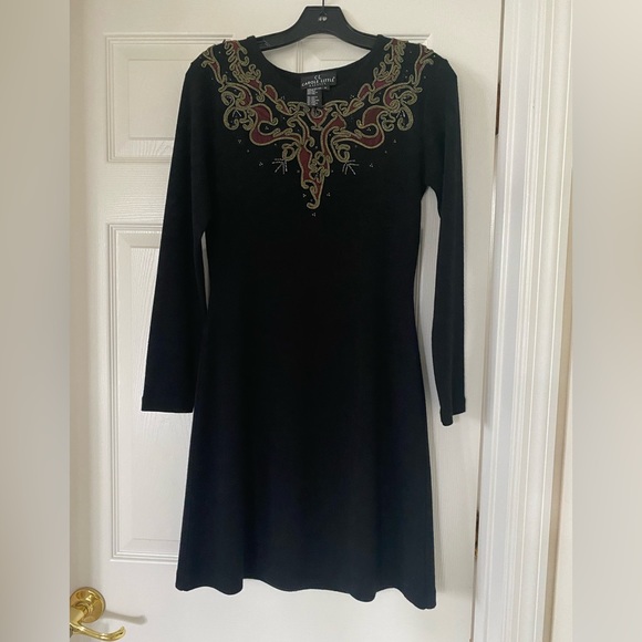 Carole Little | Dresses | Carole Little Embroidered Wool Blend Dress ...